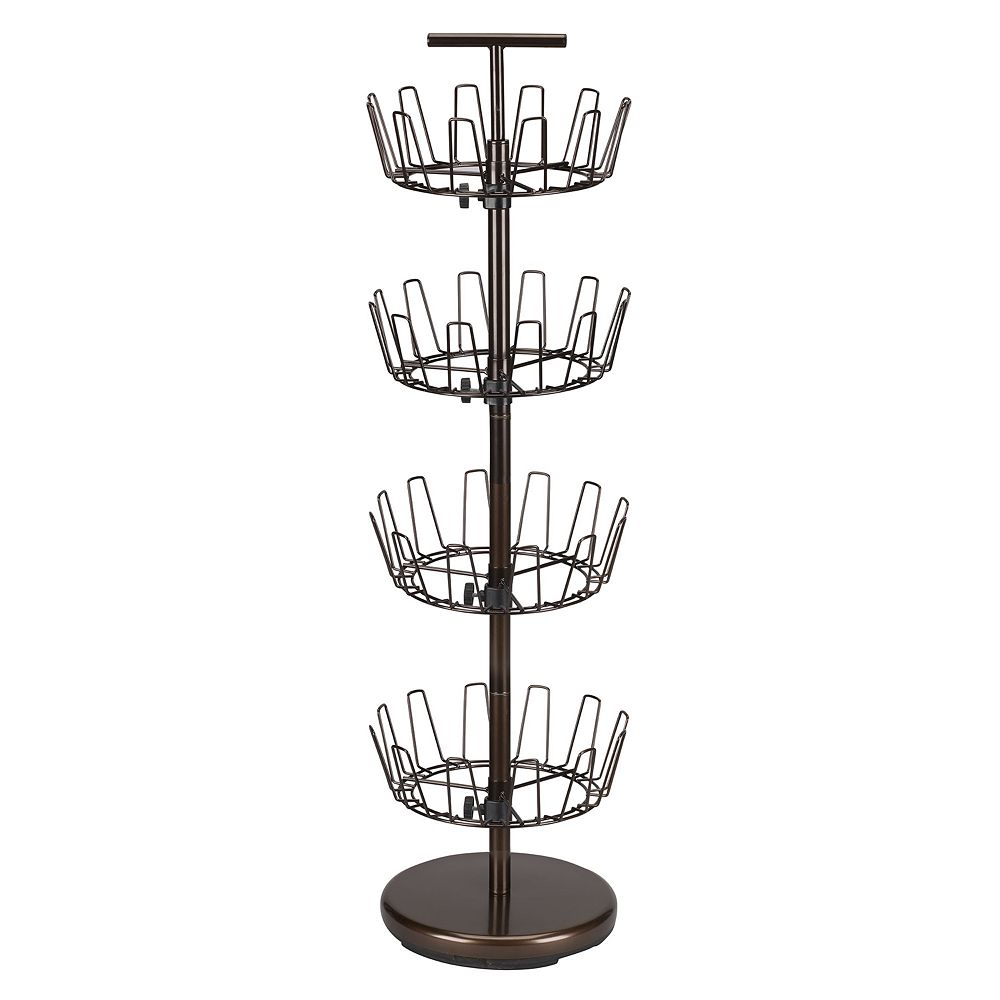 Household Essentials 4-Tier Adjustable Revolving Shoe Tree