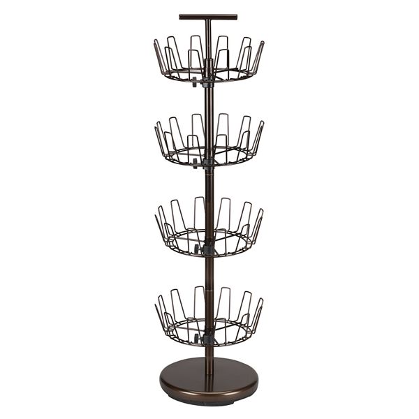 Household Essentials 4-Tier Adjustable Revolving Shoe Tree
