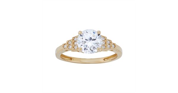 Cubic Zirconia Engagement Ring in 10k Gold