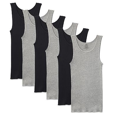 Men's Fruit of the Loom® Signature Super Soft Black/Grey A-Shirt (6-pack)