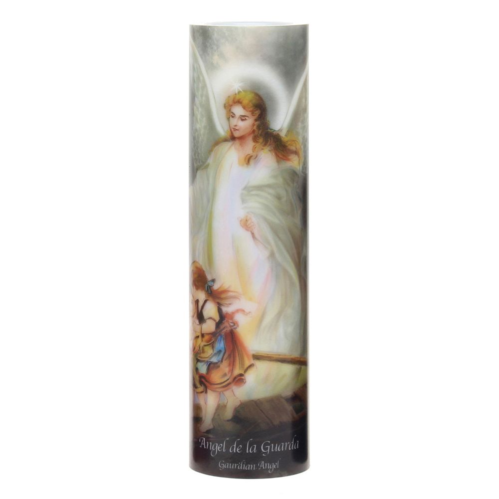 The Saints Collection 8.2'' x 2.2'' Guardian Angel Flameless LED Prayer ...