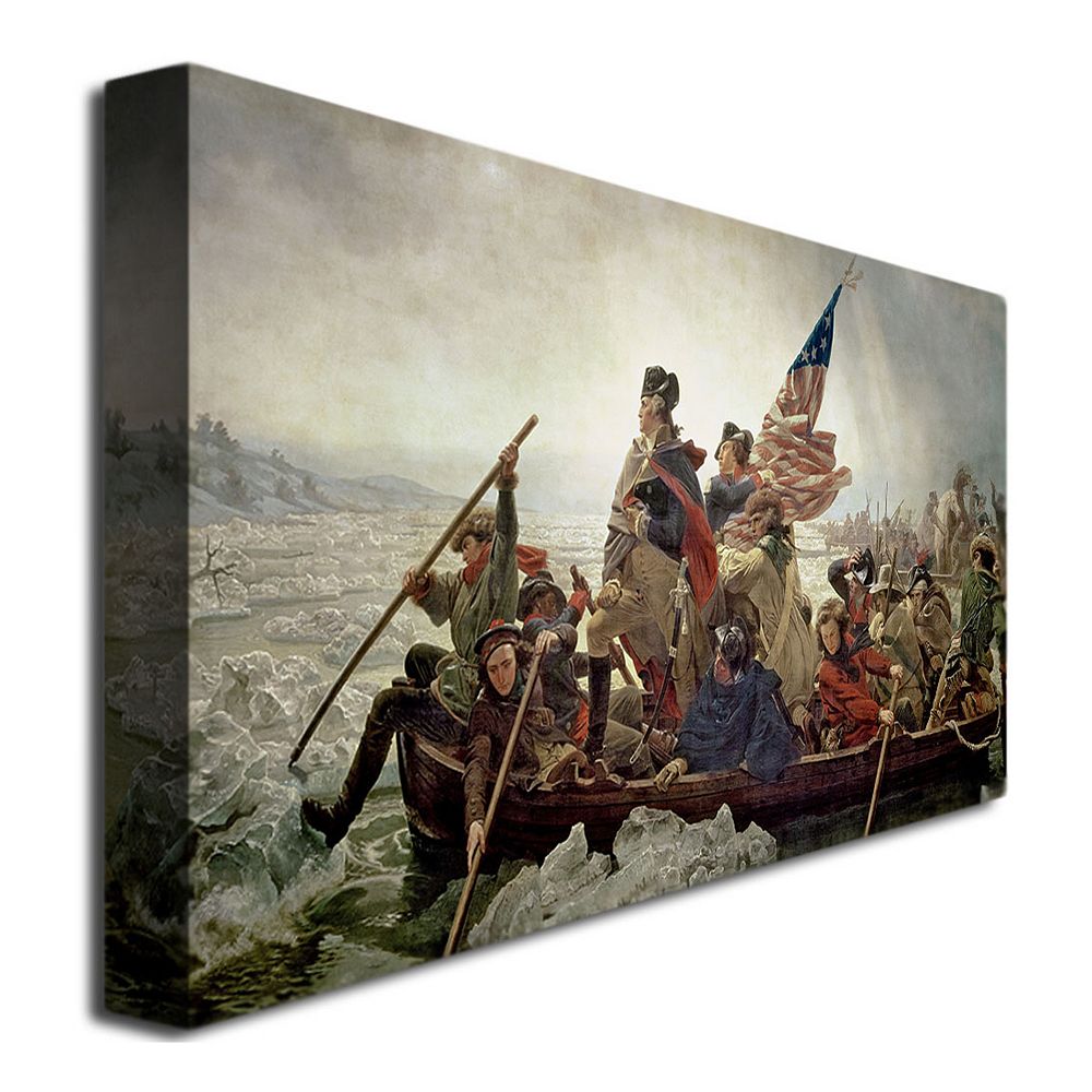 "Washington Crossing Delaware River in 1776" Canvas Wall Art