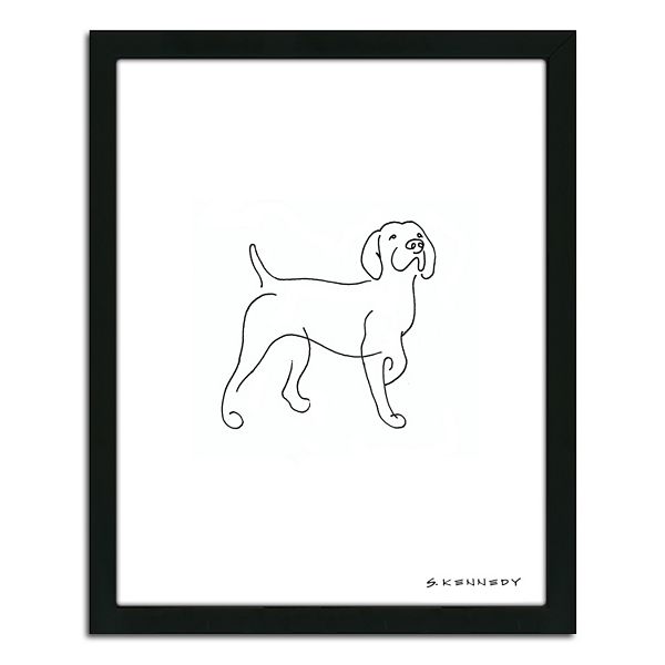 ''Pointer Line Drawing'' Framed Wall Art
