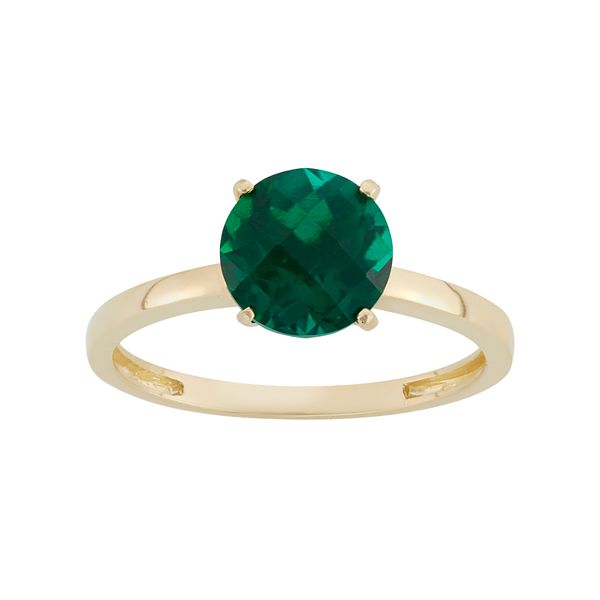 Designs by Gioelli Lab-Created Emerald 10k Gold Ring