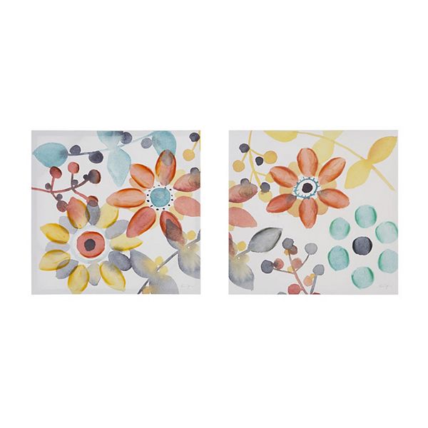 Intelligent Design 2-piece ''Sweet Florals'' Canvas Wall Art Set