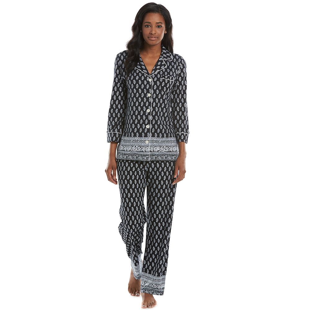 Women's Chaps Pajamas: Highland Estate Notch Collar Pajama Set