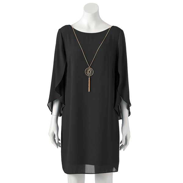 AB Studio Chiffon Necklace Shift Dress - Women's