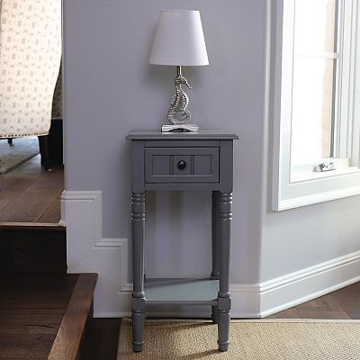Decor Therapy Westerman One Drawer Square Accent Table Antique Navy