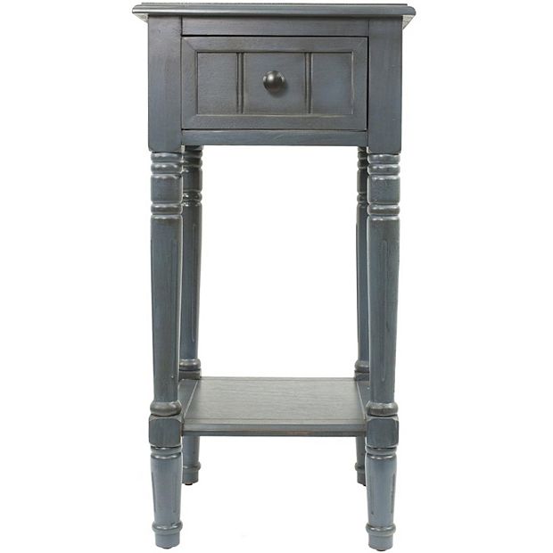 Decor Therapy Westerman One Drawer Square Accent Table Antique Navy