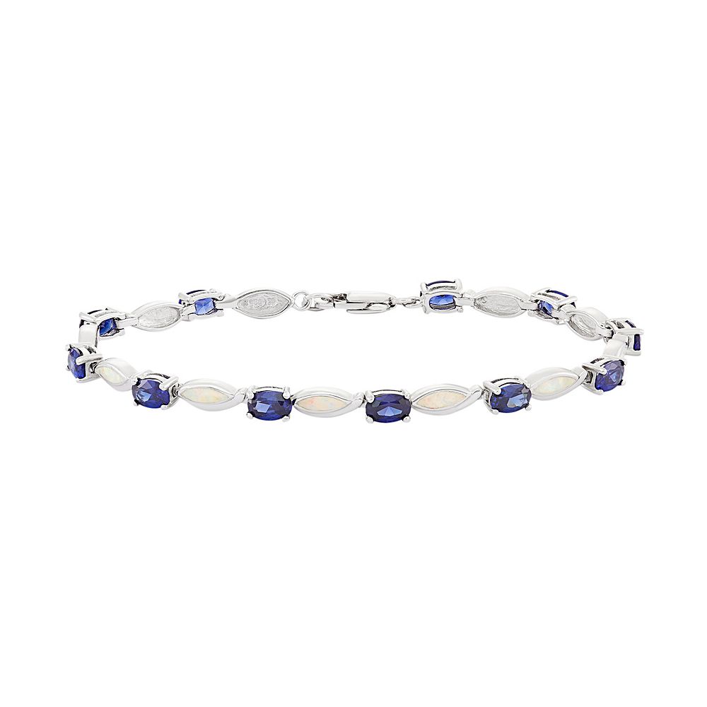 Nautica Rocks Lab-Created Opal & Cubic Zirconia Sterling Silver Bracelet