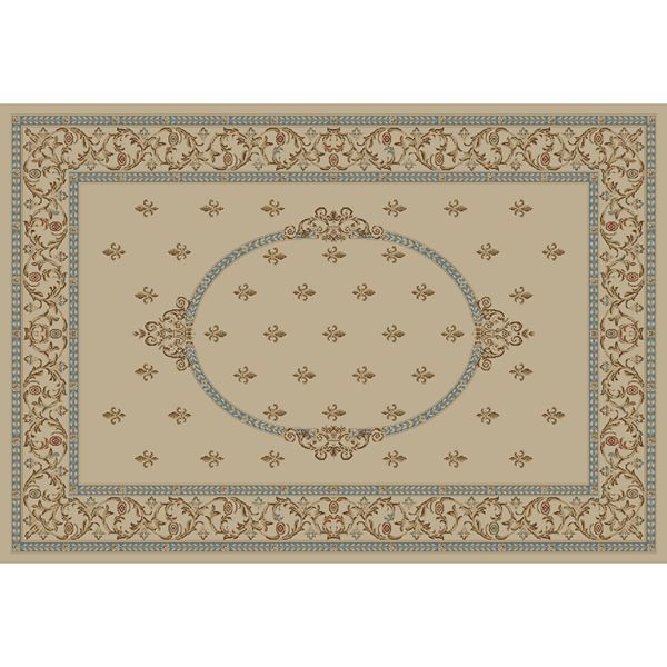 Merinos Fleur de Lis Medallion Framed Rug