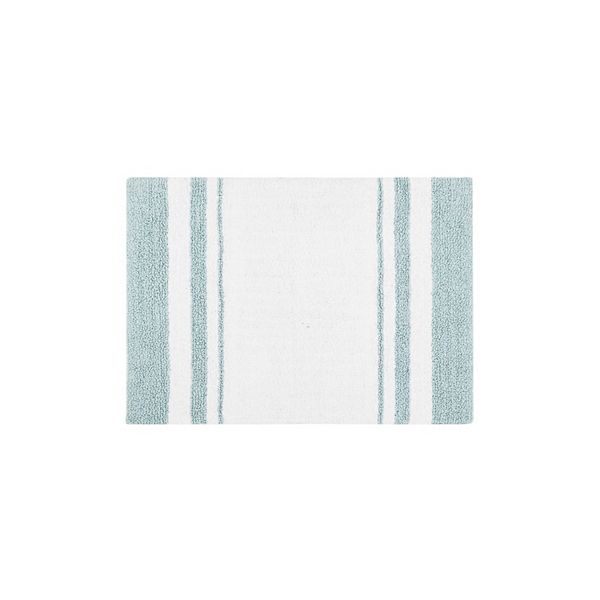 Madison Park Spa High Absorbent Cotton Reversible Stripe Bathroom Rug