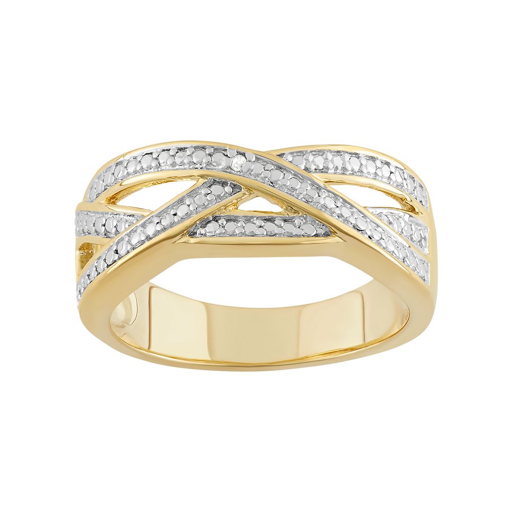 Classic Treasures 18k Gold Over Silver Openwork Ring