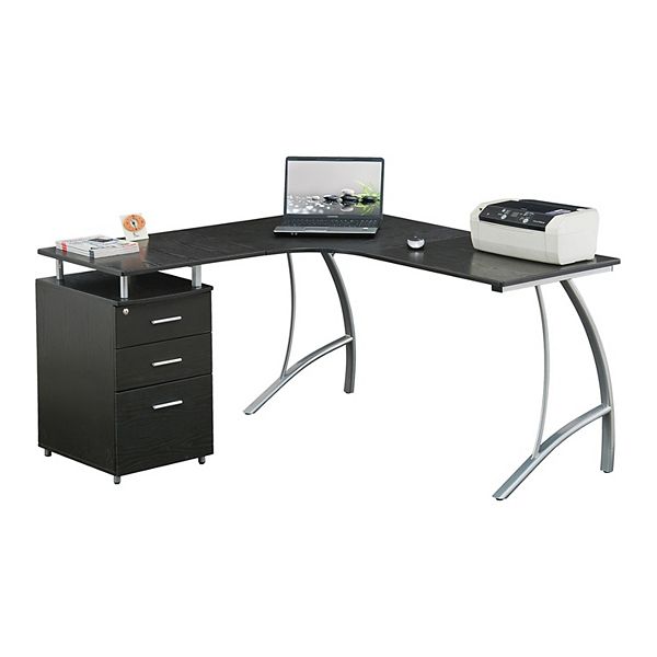 Techni Mobili Modern L Shaped Cabinet Computer Desk