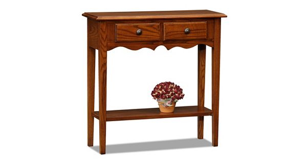 Leick Furniture Medium Oak Finish Small Console Table