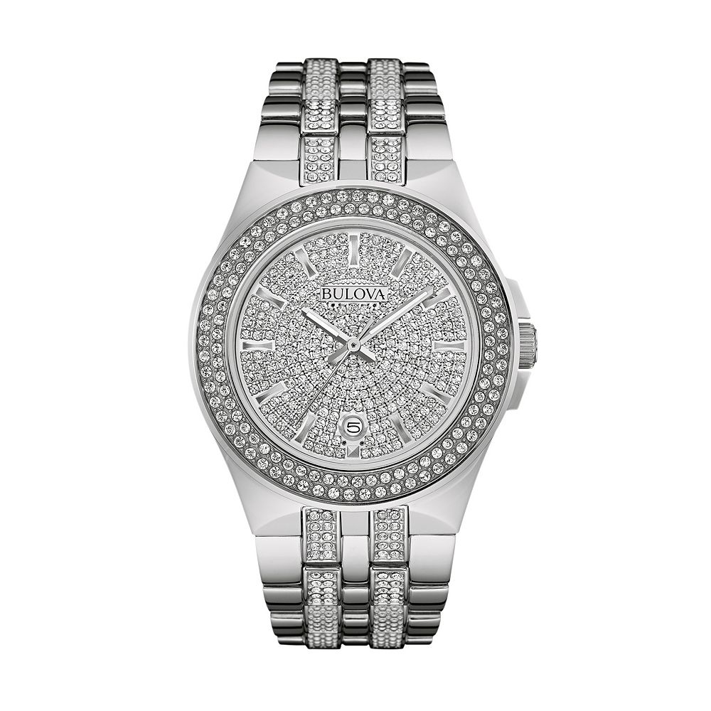 Bulova Men's Crystal Stainless Steel Watch - 96B235