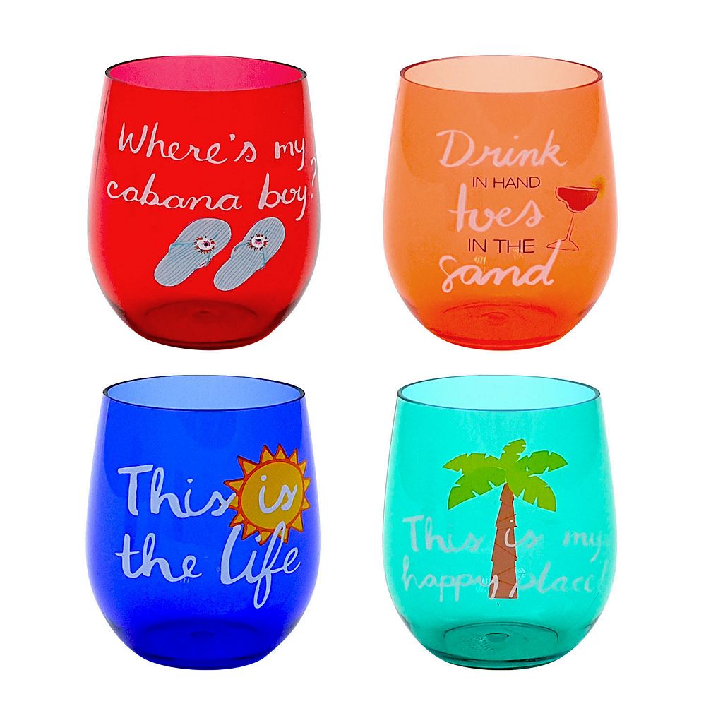 Celebrate Together™ Summer 4-pc. Stemless Wine Glass Set