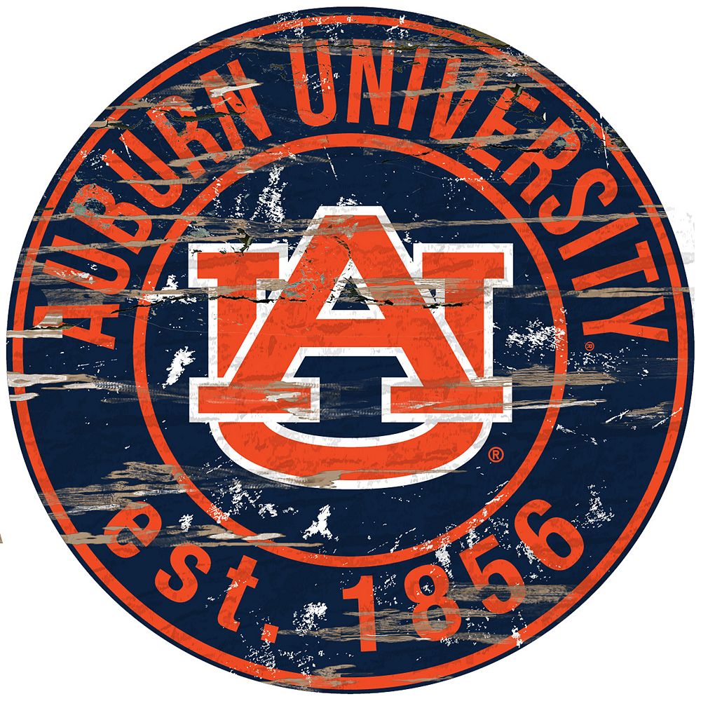 Auburn Tigers Distressed 24" x 24" Round Wall Art