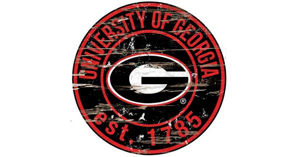Georgia Bulldogs Distressed 24" x 24" Round Wall Art