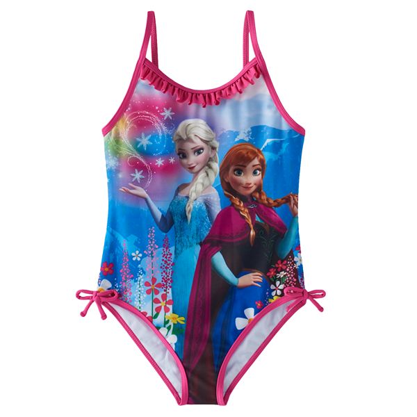 Disney Frozen Girls One Piece Bikini Swimsuit Swimming Costume Elsa ...