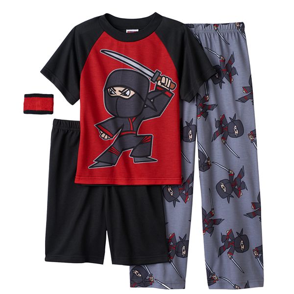 Boys 8-20 Up-Late Ninja 3-Piece Pajama Set With Gift