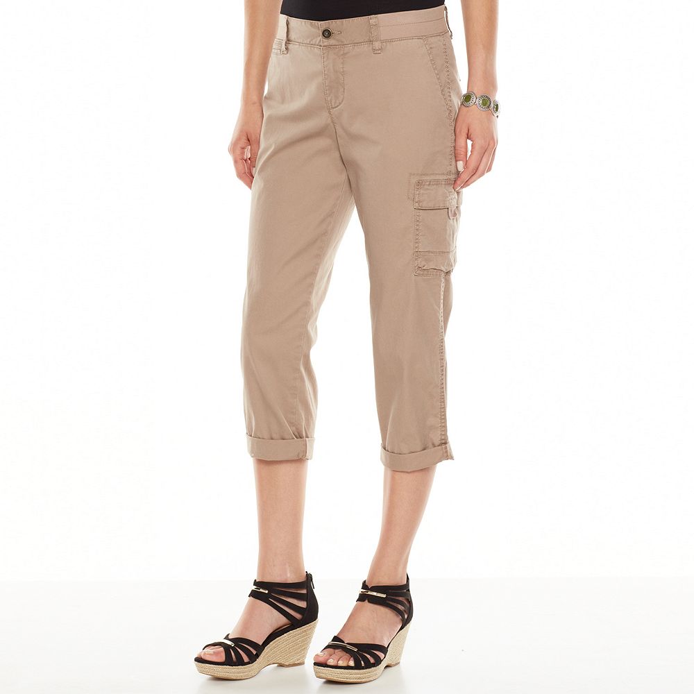 Sonoma Goods For Life® Knit-Waist Cuffed Cargo Capris - Women's