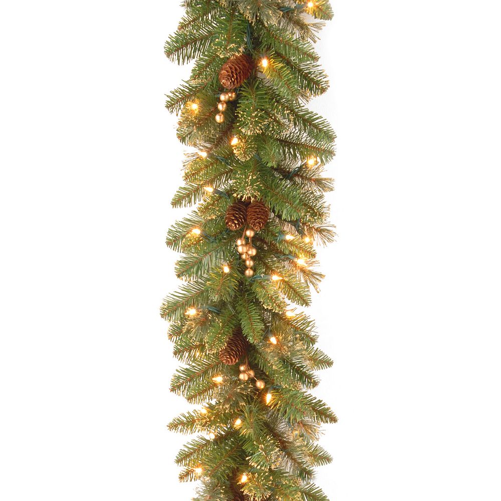 National Tree Company 9-ft. Pre-Lit Glittery Pine Artificial Garland