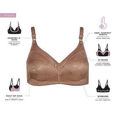 Bali Double Support Lace Full-Figure Wireless Bra DF3372 Bali Double Support Lace Full-Figure Wireless Bra DF3372
