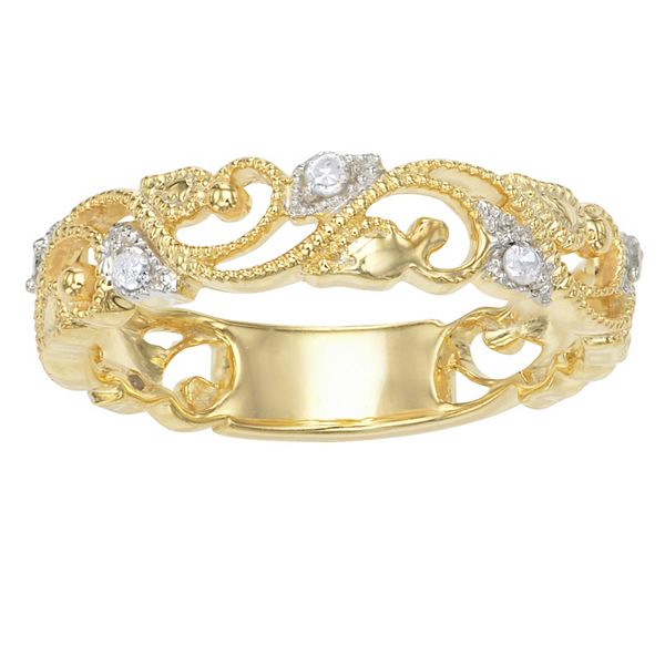 HDI Sterling Silver 1/10 Carat T.W. Diamond Ring