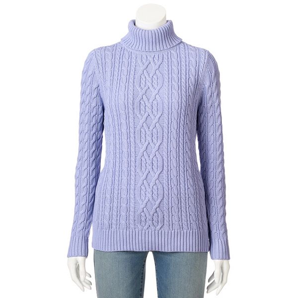 Womens Croft And Barrow® Cable Knit Turtleneck Sweater