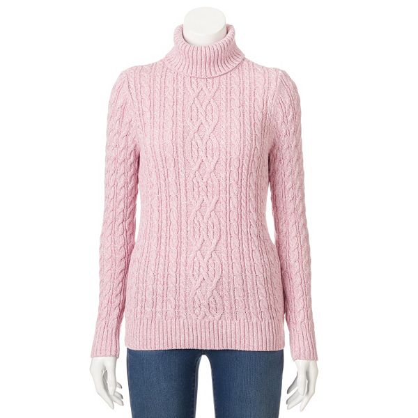 Womens Croft And Barrow® Cable Knit Turtleneck Sweater