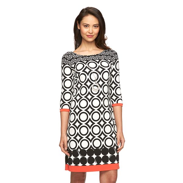 Women's AB Studio Geometric Shift Dress