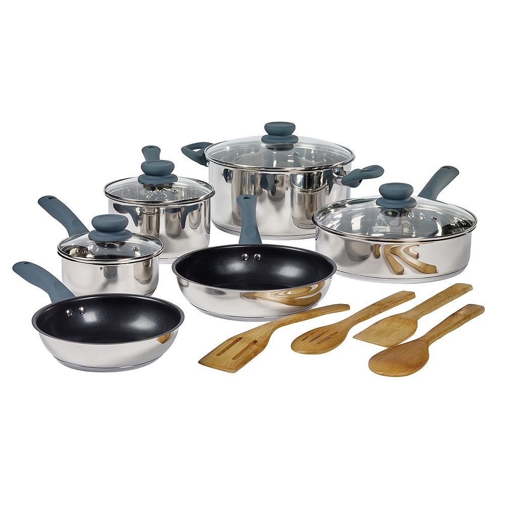 Basic Essentials 14-pc. Stainless Steel Cookware Set
