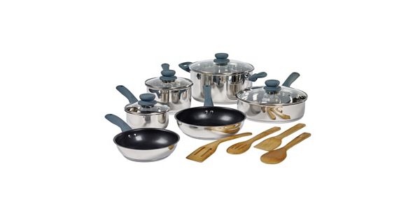 Basic Essentials 14-pc. Stainless Steel Cookware Set