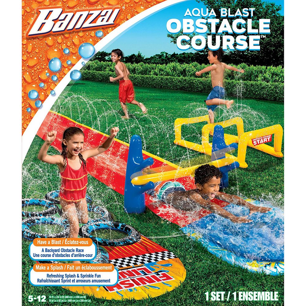 Boys Girls Banzai BANZAI Aqua Blast 3-in-1 Obstacle Course Summer Water ...