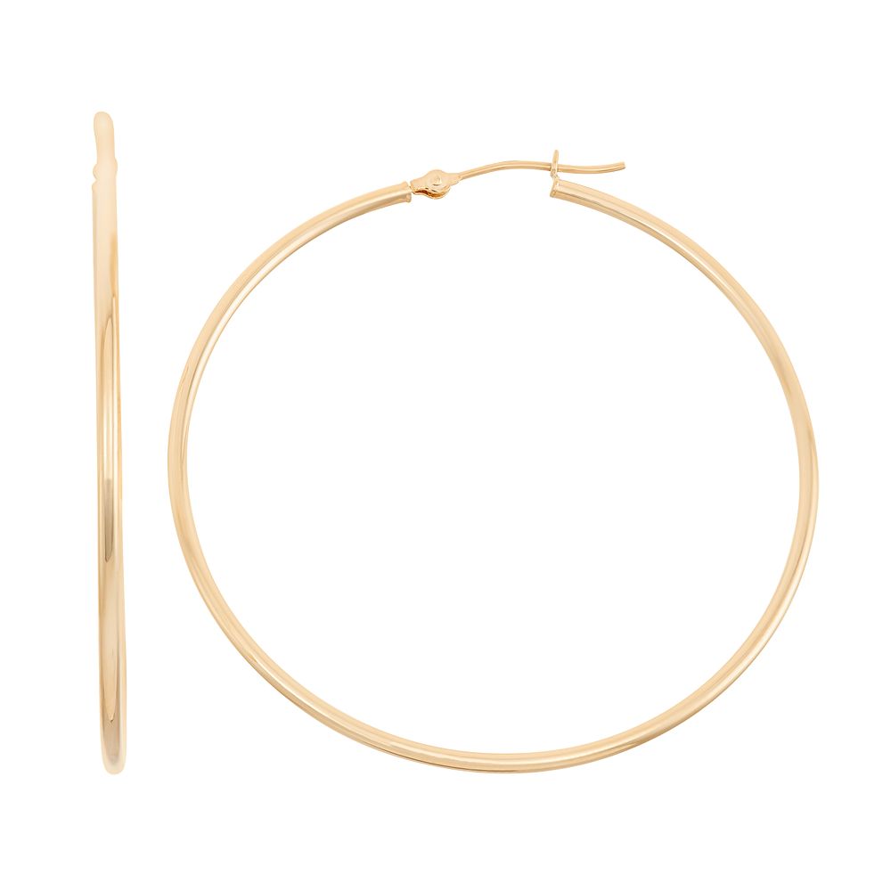 Jordan Blue 14k Gold Tube Hoop Earrings - 45 mm