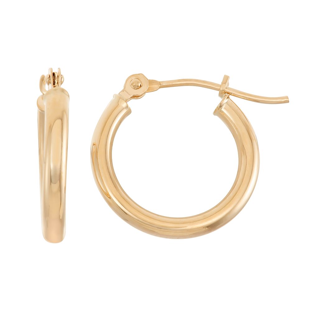 Jordan Blue 14k Gold Tube Hoop Earrings - 15 mm