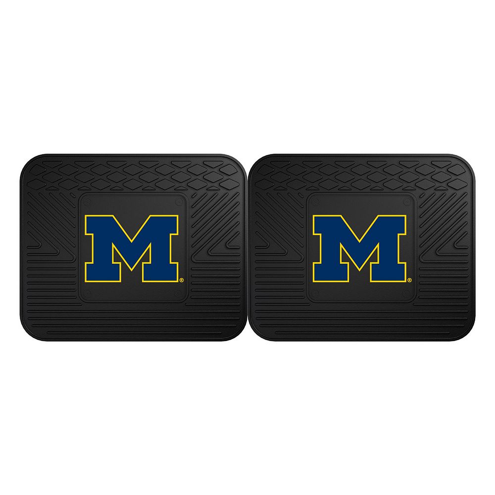 FANMATS Michigan Wolverines 2-Pack Utility Backseat Car Mats