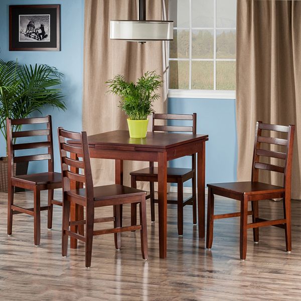 Winsome Pulman Extension Table & Ladder Back Chair 5-piece Set Winsome Pulman Extension Table & Ladder Back Chair 5-piece Set