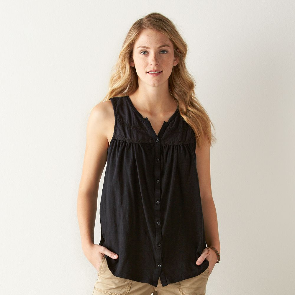 Women's Sonoma Goods For Life® Textured Yoke Tank