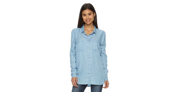 Juniors' SO® Perfectly Soft Button-Front Shirt