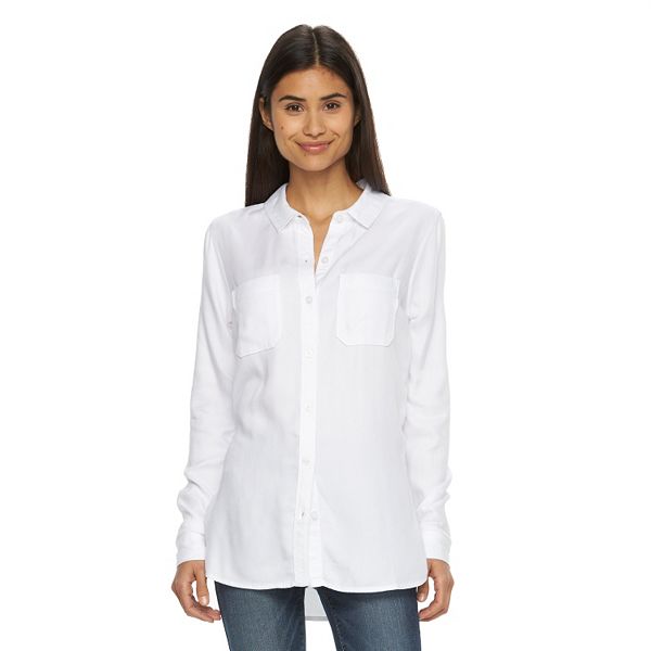 Juniors' SO® Perfectly Soft Button-Front Shirt