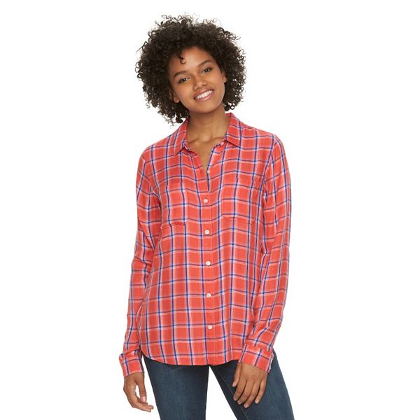 Juniors' SO® Perfectly Soft Button-Front Shirt