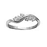 PRIMROSE Sterling Silver Cubic Zirconia Wave Ring
