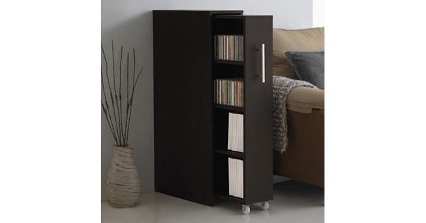 Baxton Studio Lindo Bookcase & Single Pull-Out Shelving Cabinet