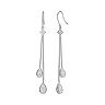 Sterling Silver Diamond Accent Linear Drop Earrings