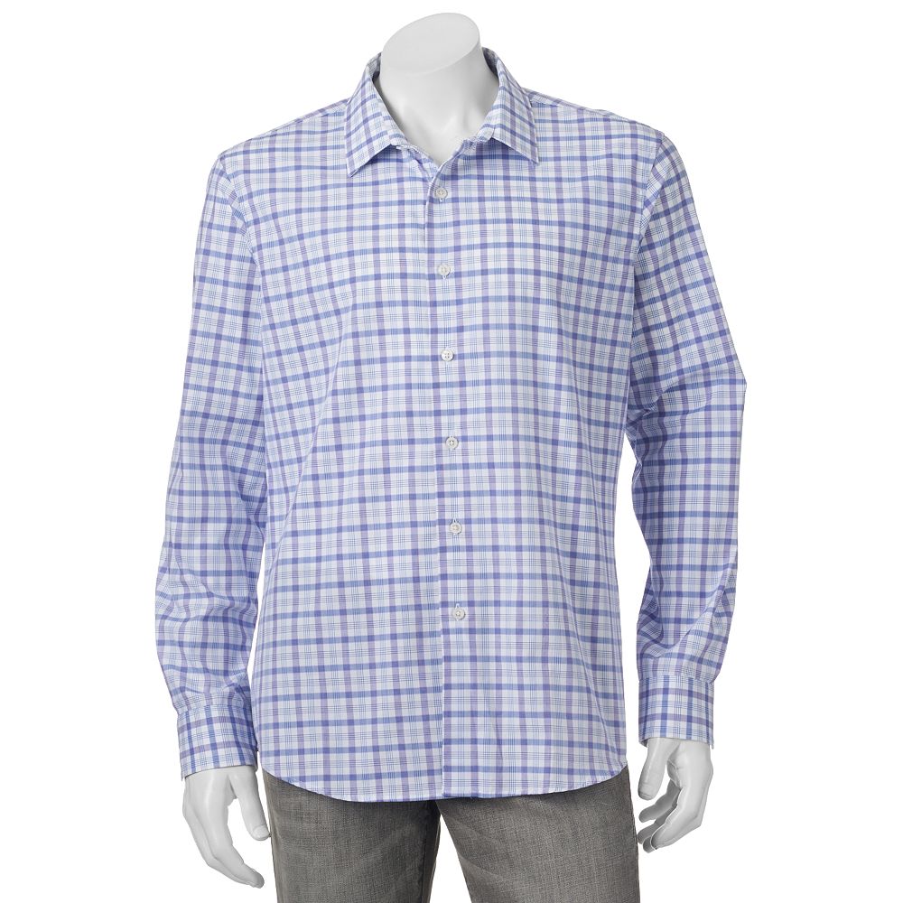 Men's Apt. 9® Slim-Fit Checked Textured Button-Down Shirt
