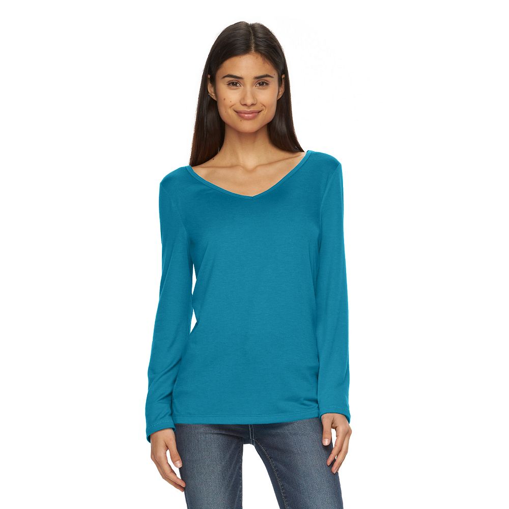 Juniors' SO® Perfectly Soft Vented V-Neck Tee