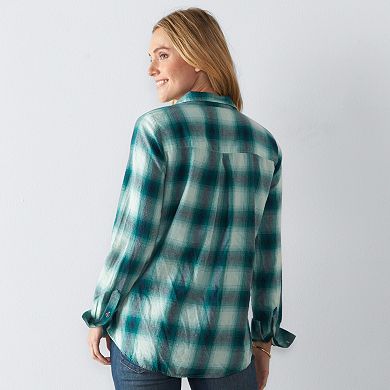 Women's Sonoma Goods For Life® Plaid Flannel Shirt