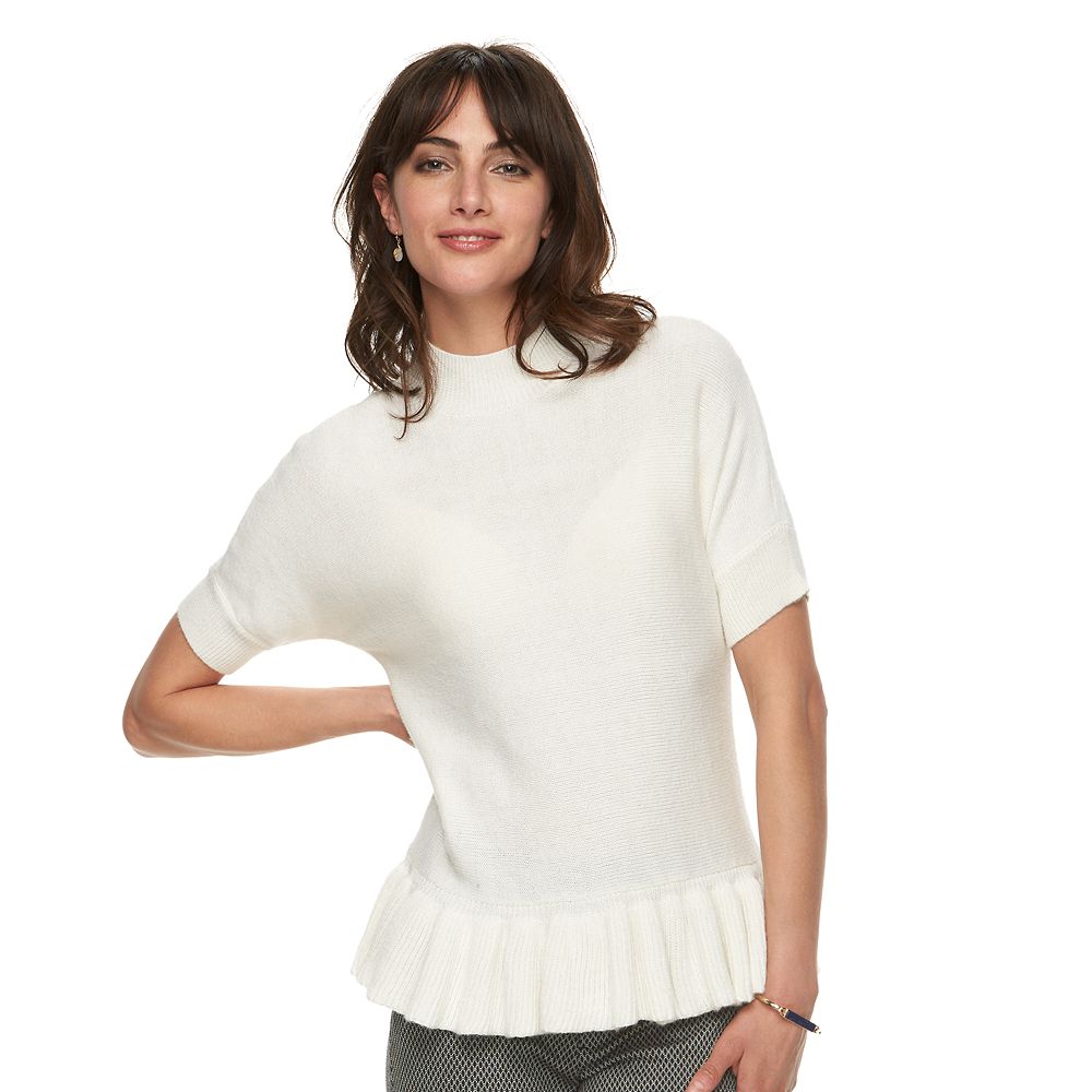 Women's ELLE™ Ruffle Mockneck Sweater